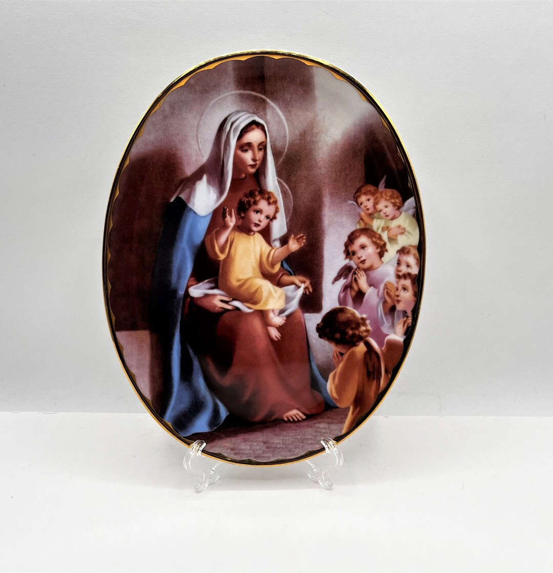 Blessed Mother and Child Religious Art Collector's Plate Mary and Jesus ...