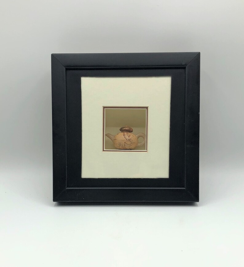 Miniature Tea Pot of Pottery or Wood in Shadowbox Frame With - Etsy