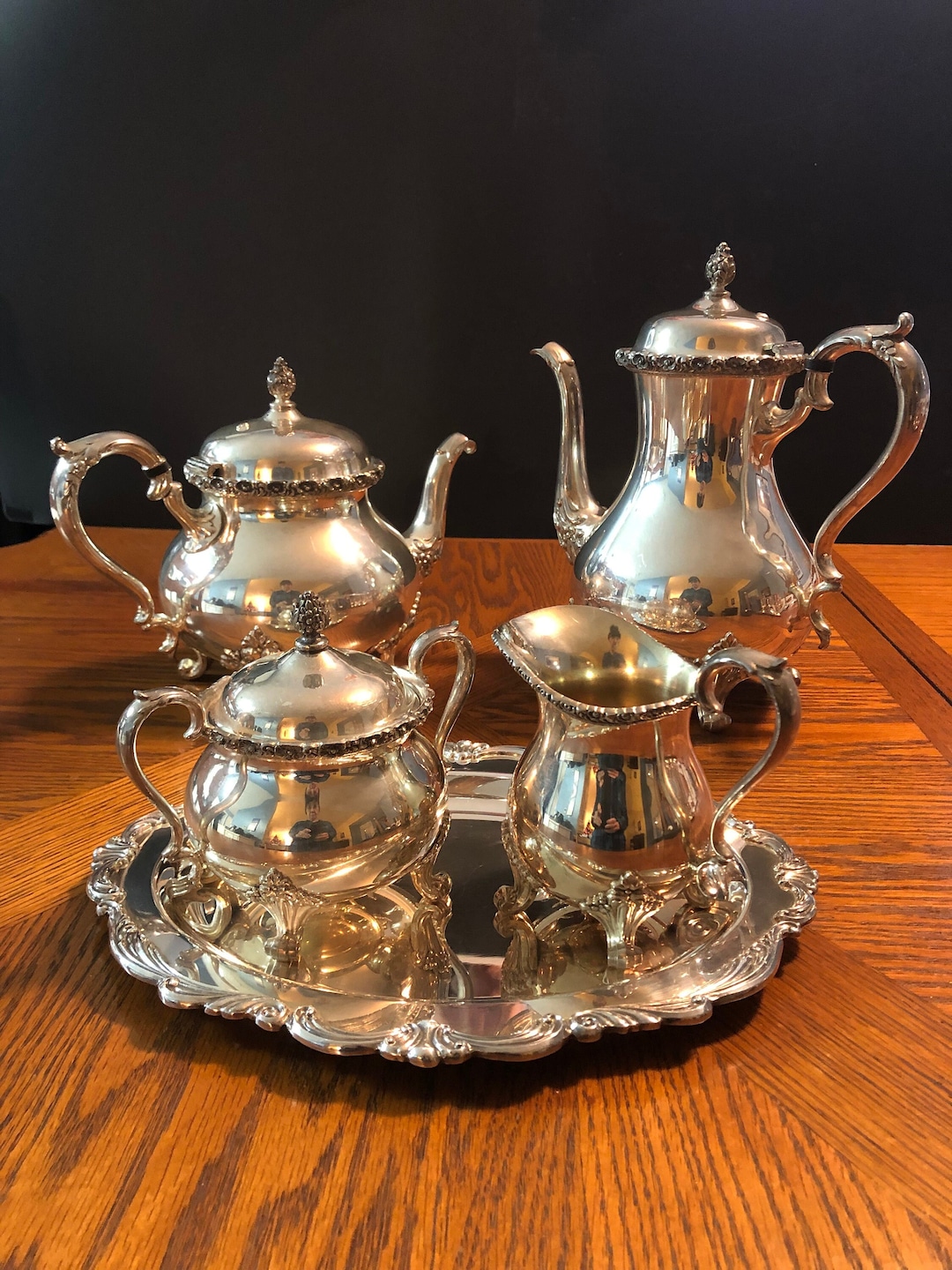 Antique Wilcox International Silver Co. Du Barry Floral Coffee and Tea ...