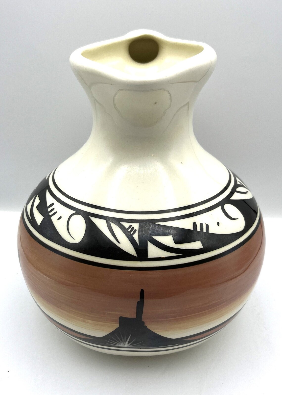 Southwestern Native American Pottery Pitcher Hand Crafted Hand Painted ...
