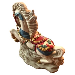 Golden Supex Collectible Porcelain Horse Figurine With Cherub & Gold ...