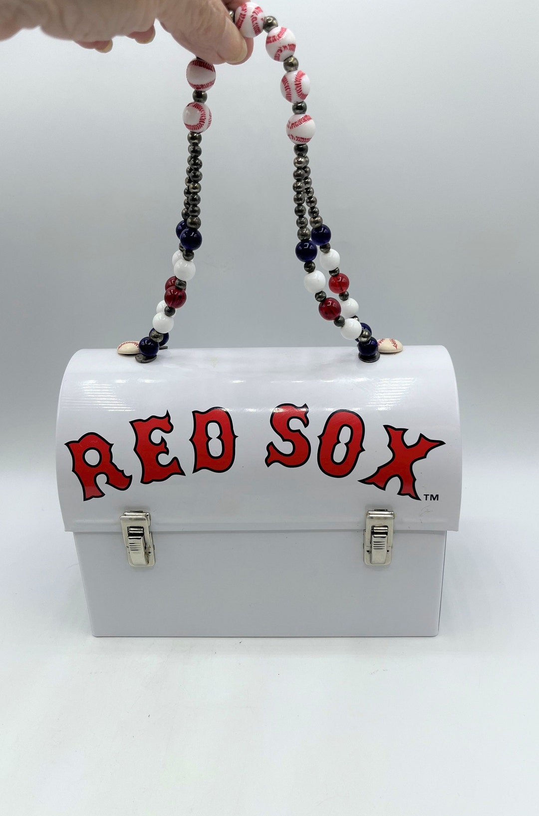Boston Red Sox Stadia Tins Toolbox Purse Snack Box W Red Fabric Lining ...