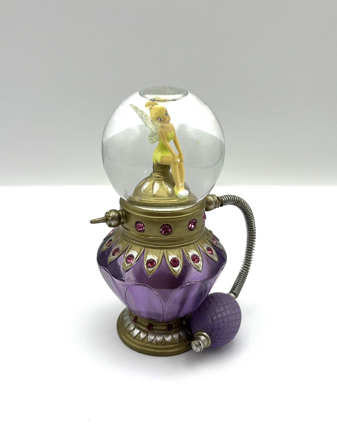 Disney Tinkerbell Purple Jeweled Perfume Bottle Snow Globe. Purple ...