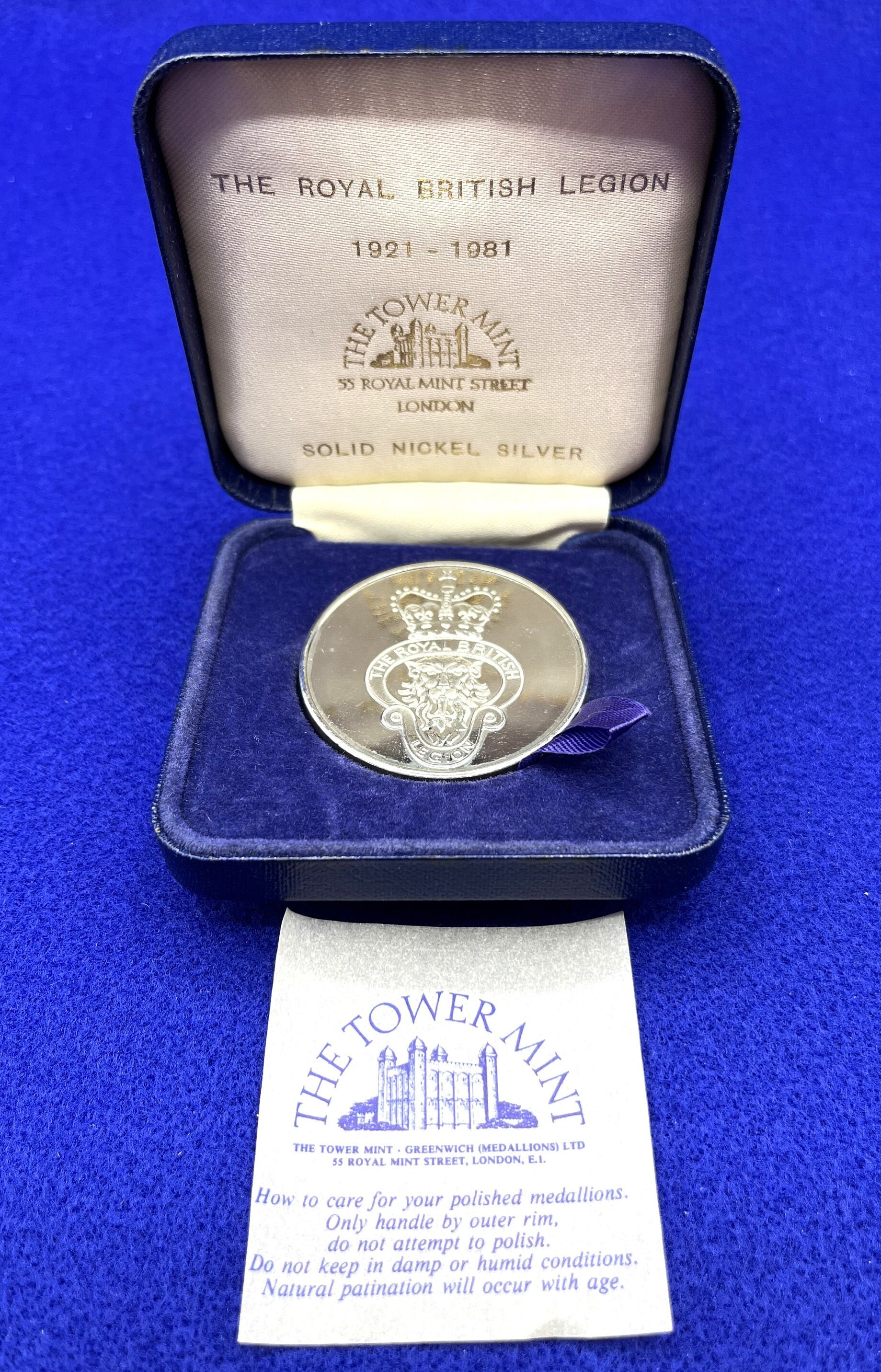 Tower Mint London England Royal British Legion Diamond Jubilee 1921 ...