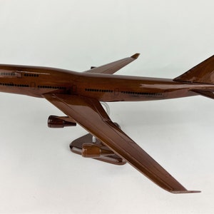 Boeing 747 Model Airplane Solid Mahogany Aircraft 16.5 Long 16 Wingspan ...