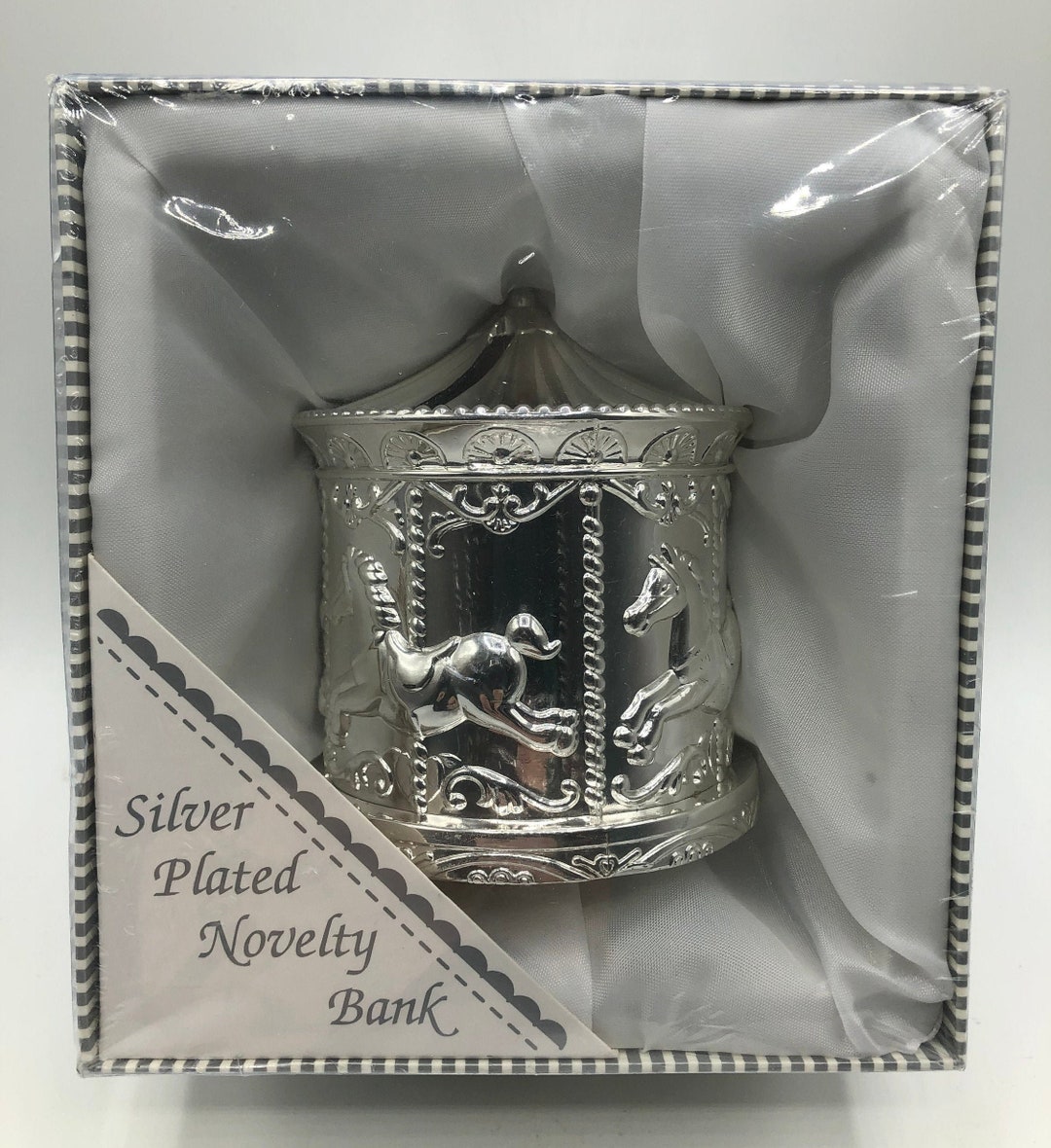 Silver Plated Carousel Horse Bank by Baby Connection. Sealed in ...