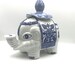 Porcelain Elephant Blue and White With Lid and Floral Pattern Blanket ...