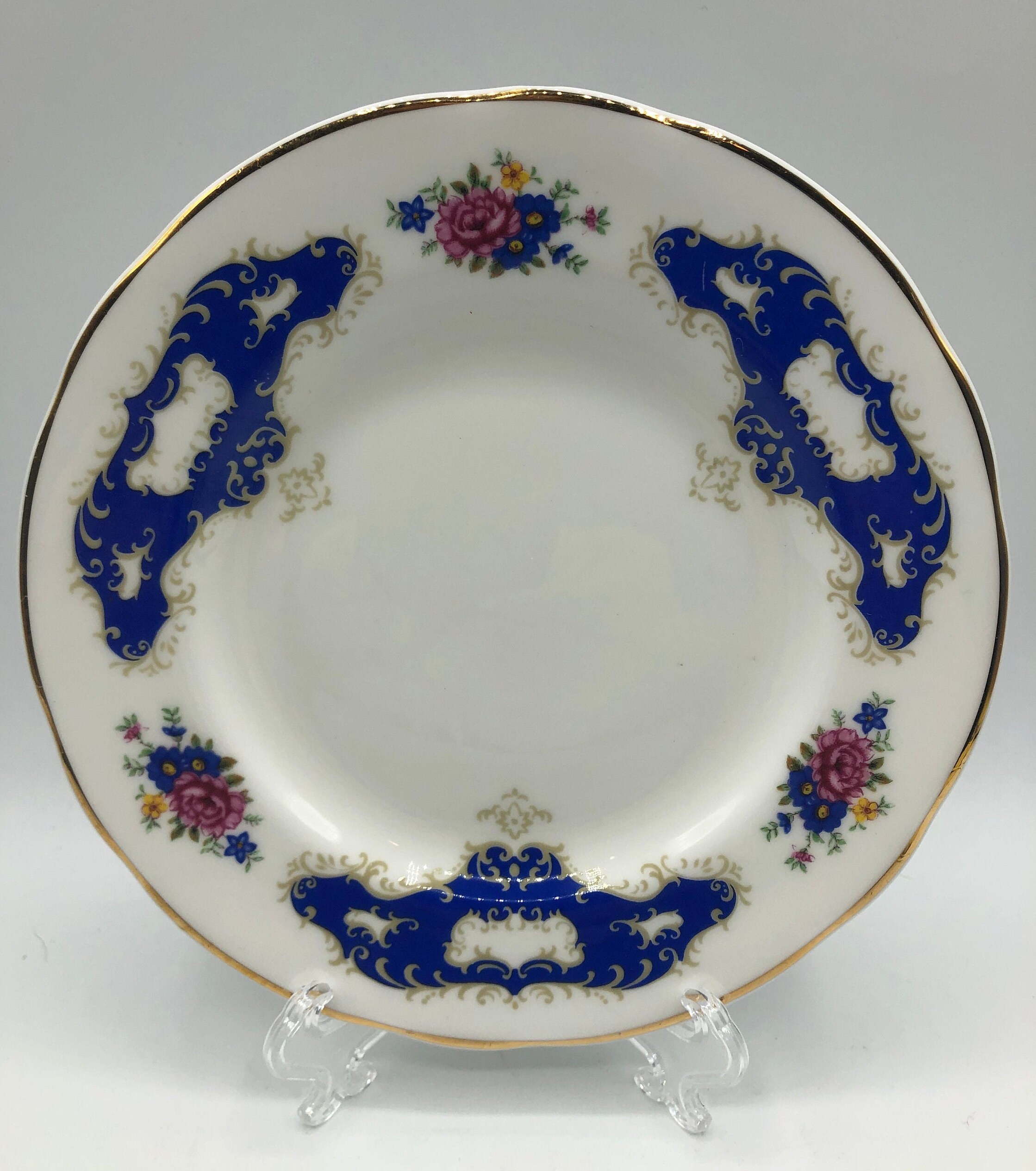 Plates Dining & Serving Fenton Bone China 6.5 Plate with Cobalt Blue ...