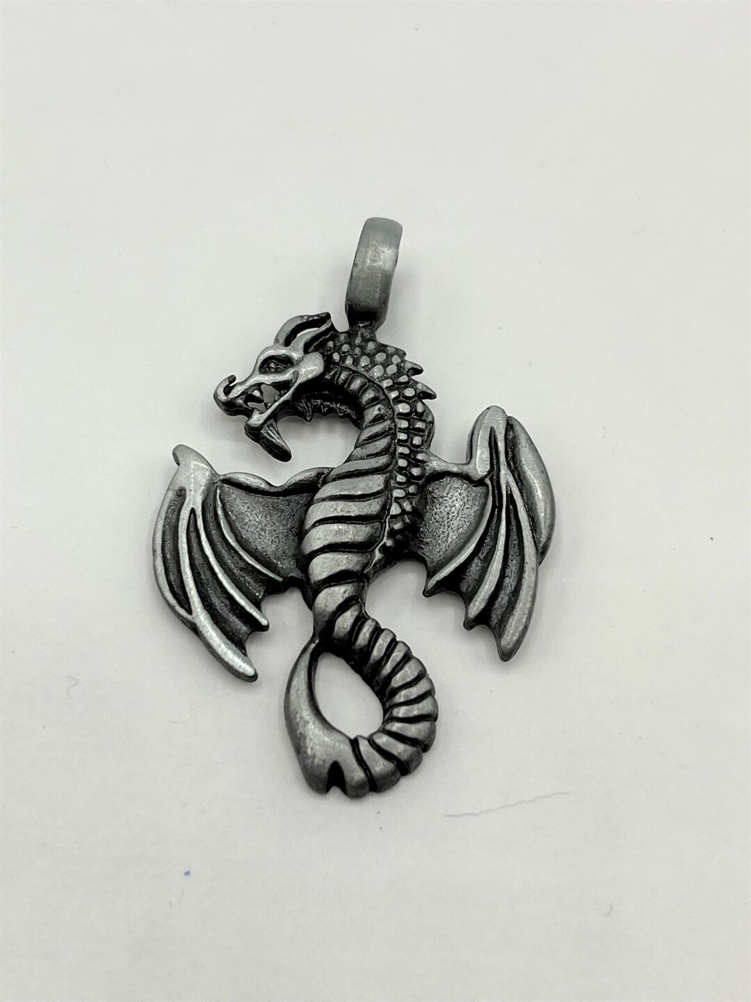 Pewter Dragon Pendant Highly Detailed 1.5" X 1.75" - Etsy
