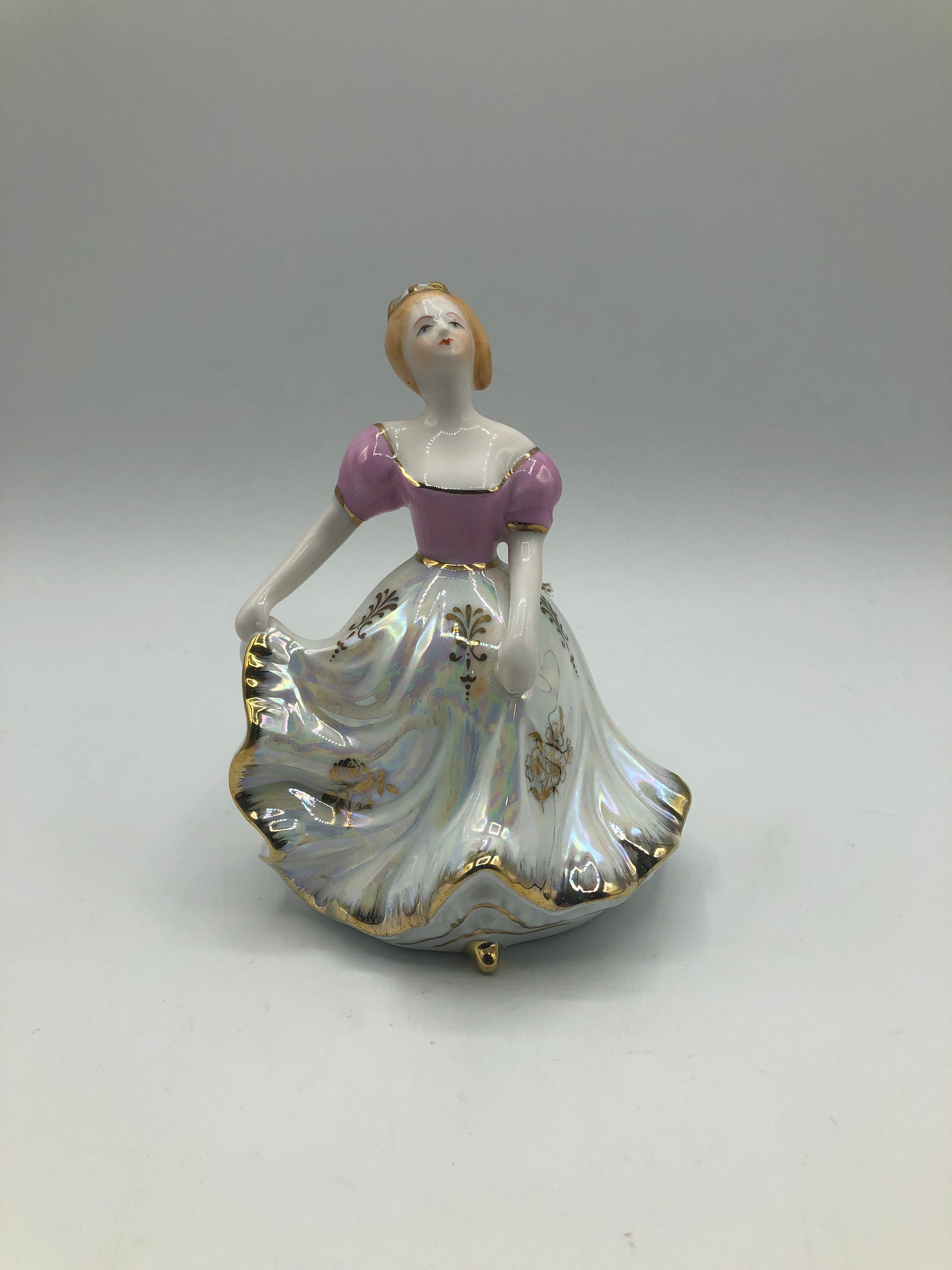 Vintage Porcelain Victorian Dancing Lady - Etsy