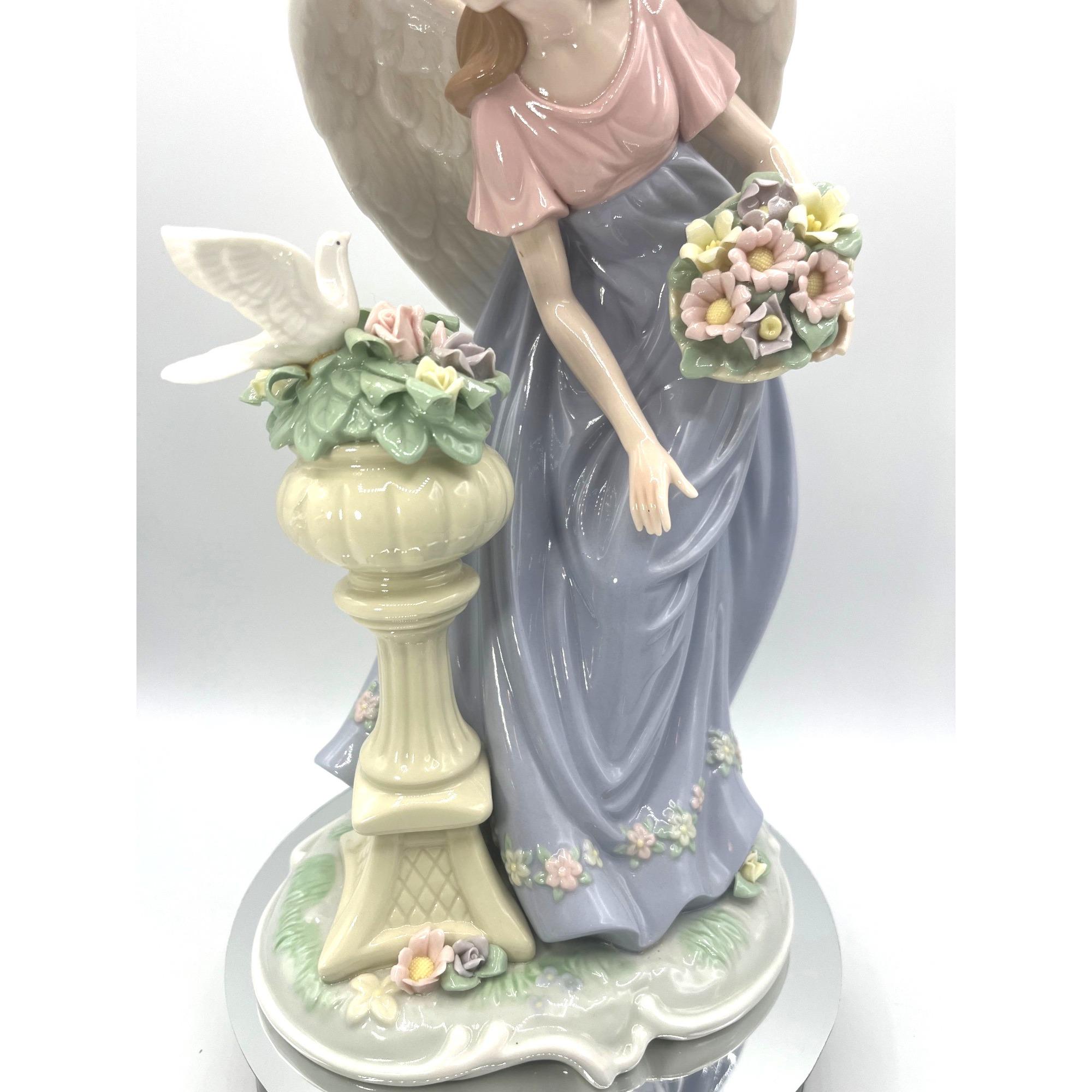 Vintage Members Mark Hand Painted Porcelain Angel Figurine With Dove ...