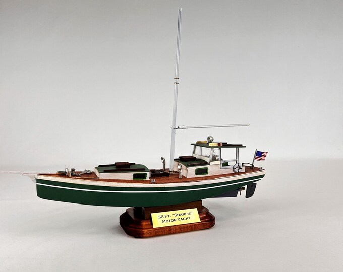 Wooden Boat Model Customized Cabin Cruiser, Yacht Model 1:32 Scale 15 ...