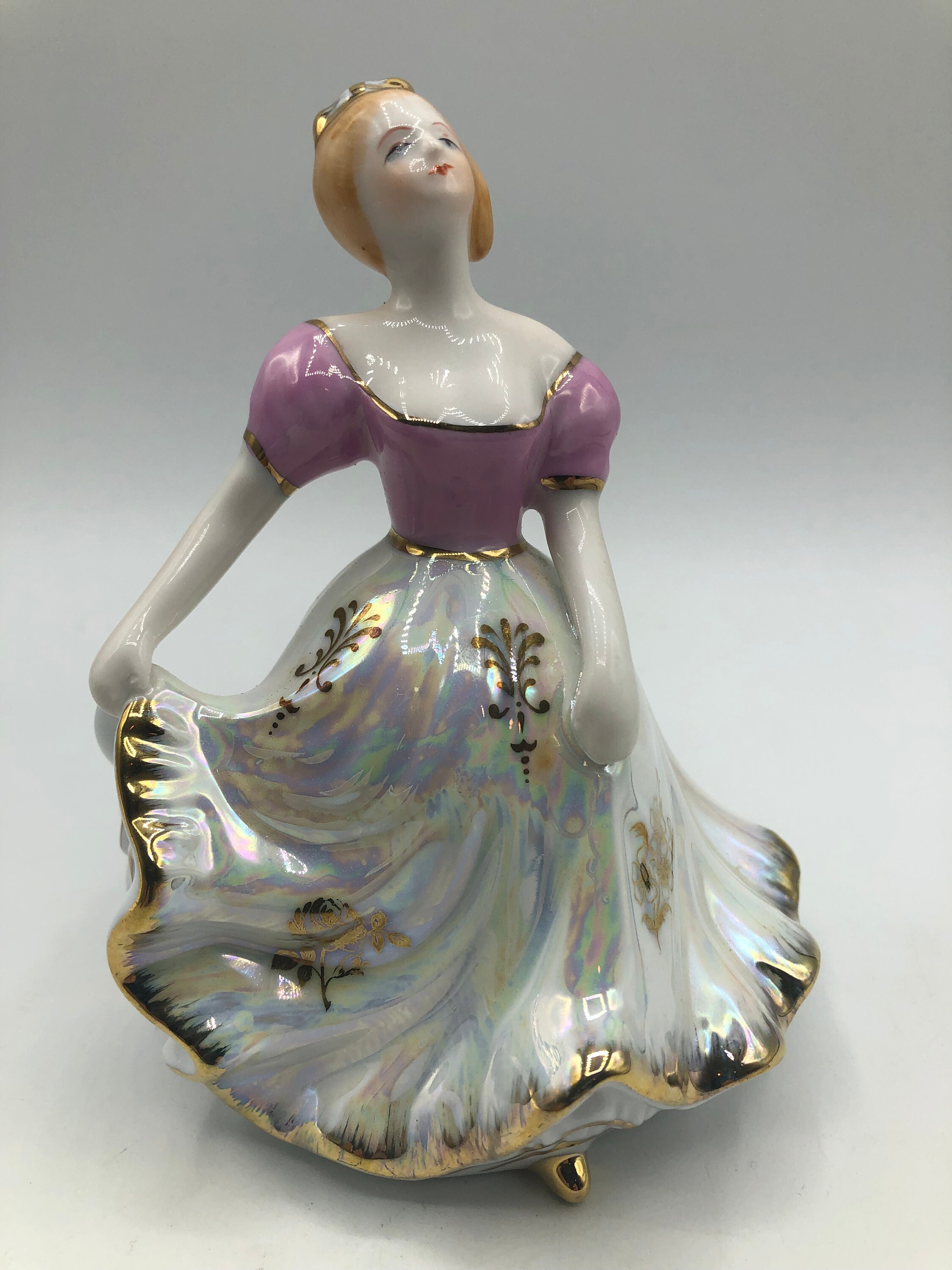 Vintage Porcelain Victorian Dancing Lady - Etsy