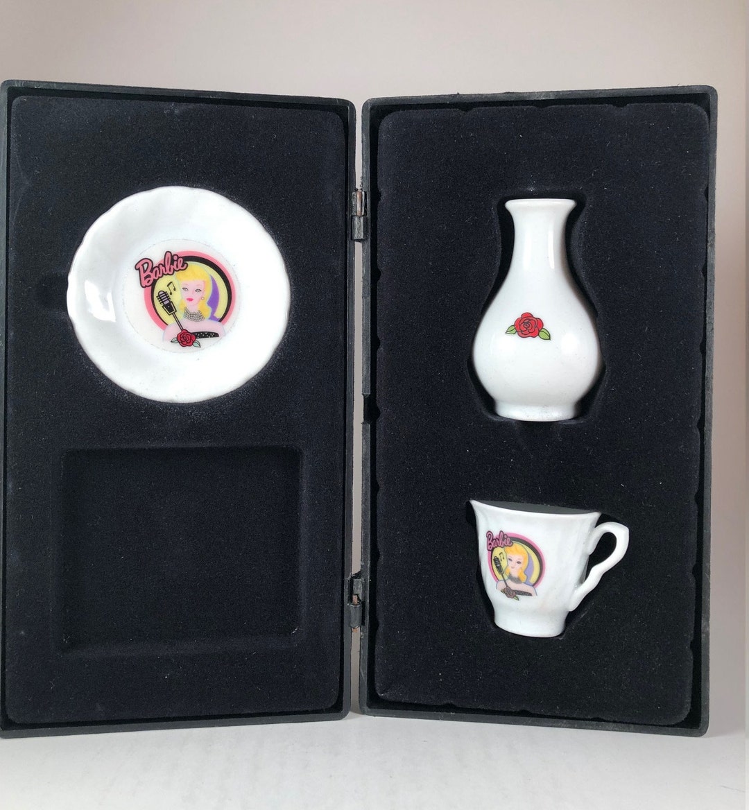 Vintage Barbie Tea Set - Cup, Saucer and Carafe With Retro Barbie Image ...