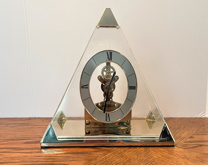 Vintage Howard Miller Skeleton Pyramid Clock Model 621-262 Mantel Shelf ...