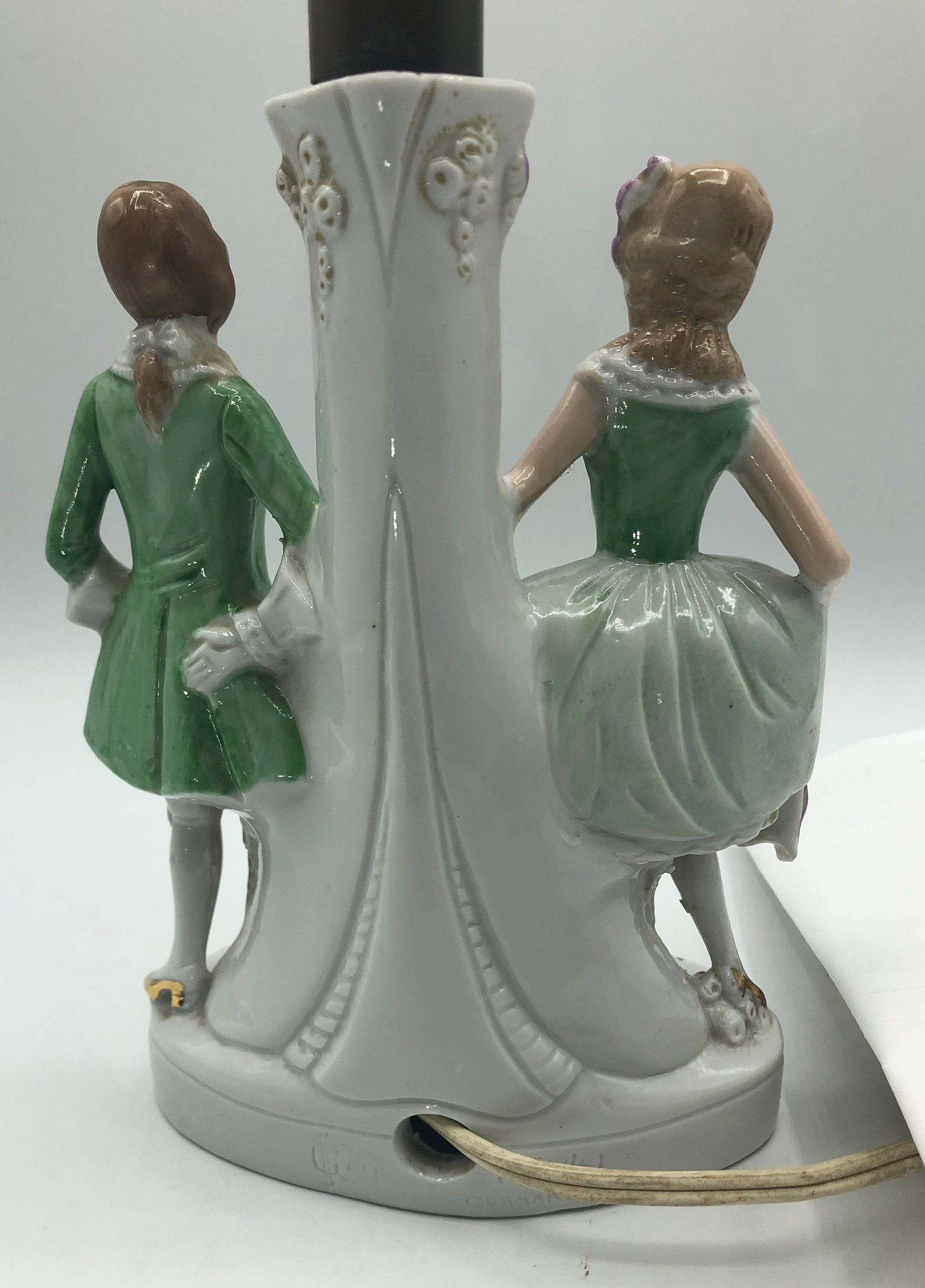 Vintage 1940's Porcelain Lamp Romancing Couple. Made in | Etsy