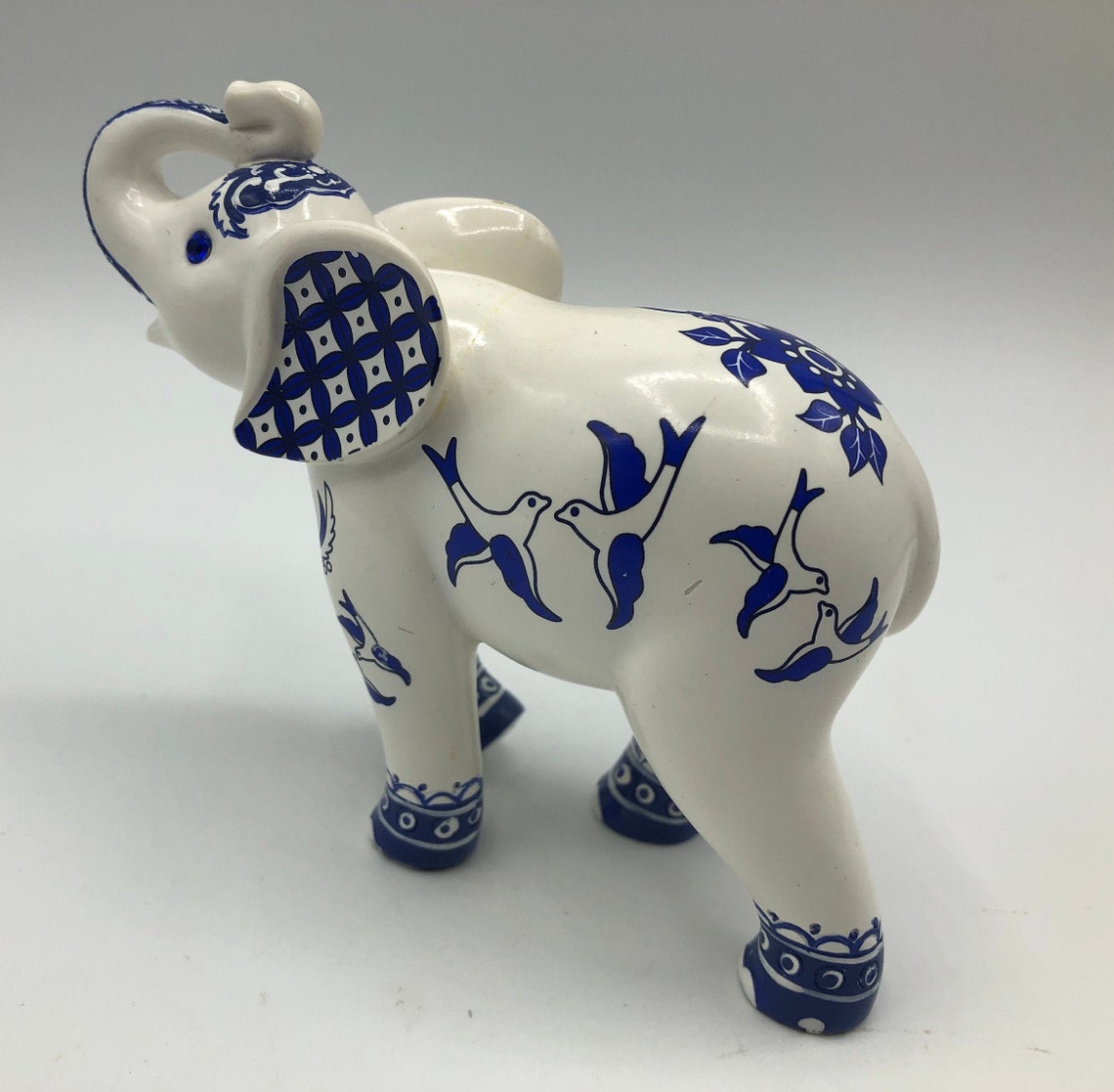 Elephant Figurine from the Hamilton Collection with Blue | Etsy