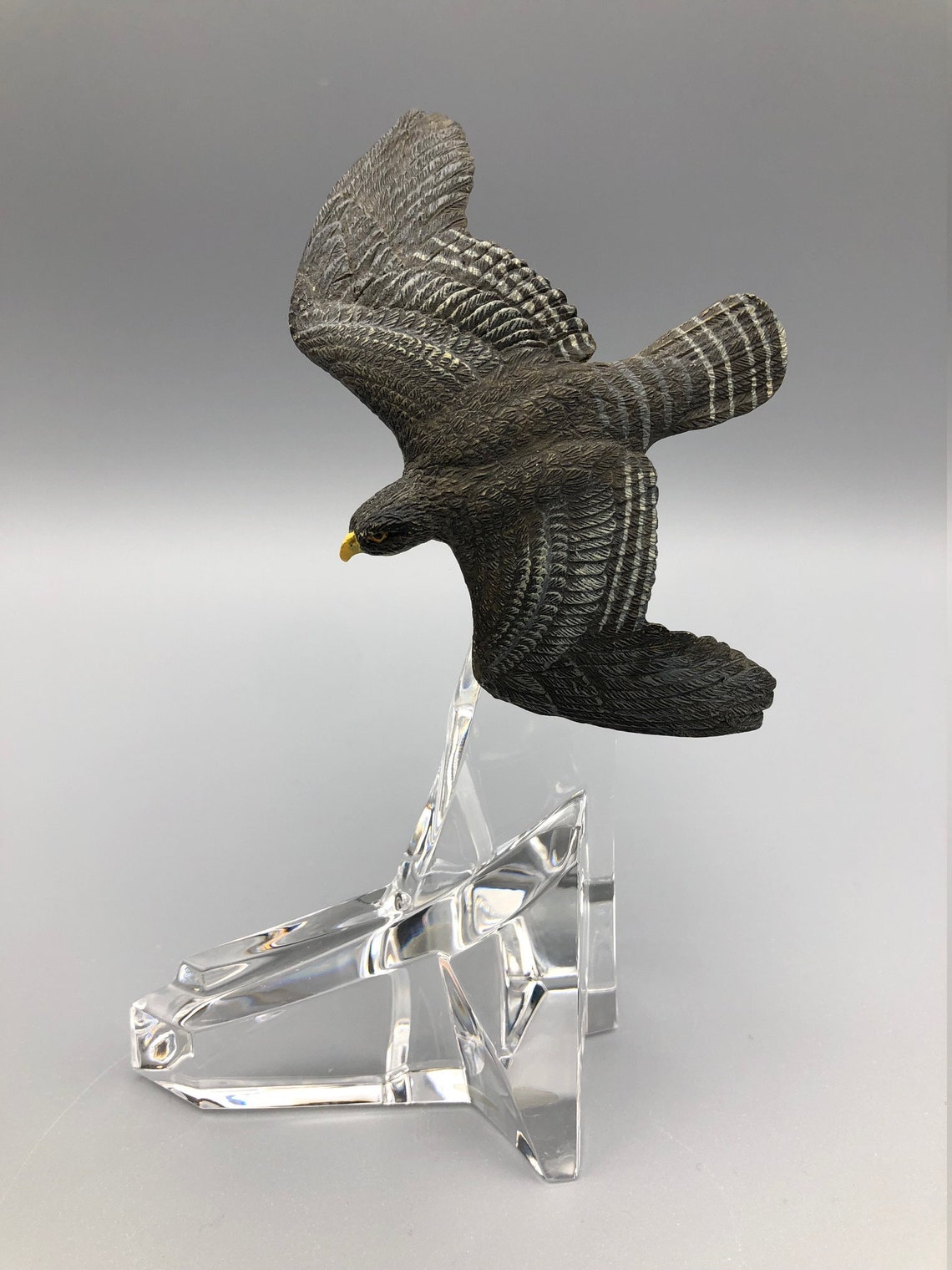 Intricately Detailed Eagle Figurine on Crystal Base by TFM | Etsy