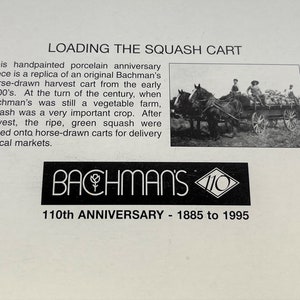 Horse Drawn Squash Cart Bachman's 110th Anniversary 1995, Department 56 ...