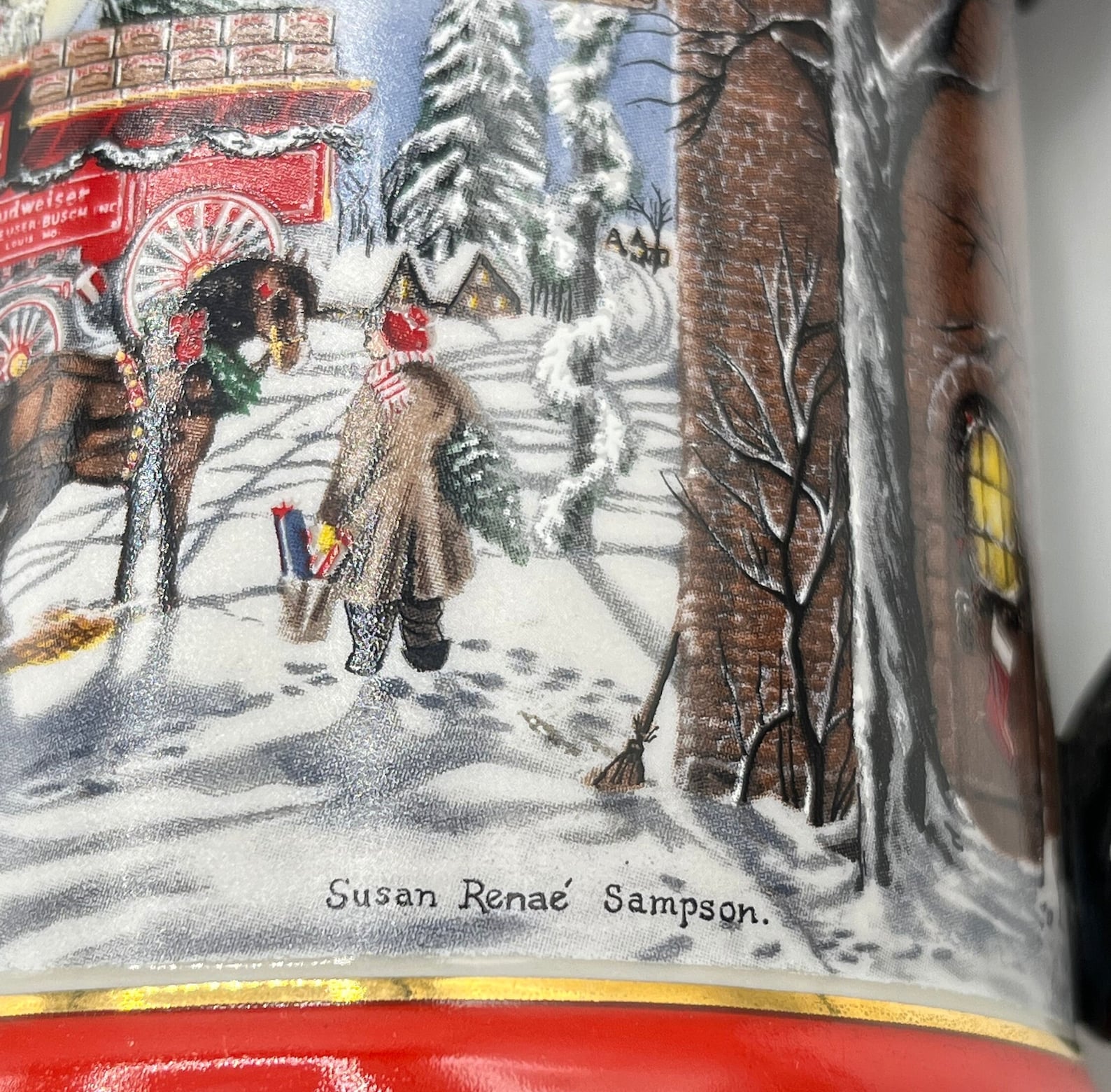1992 Budweiser Collector's Stein A Perfect Christmas, Susan Sampson ...