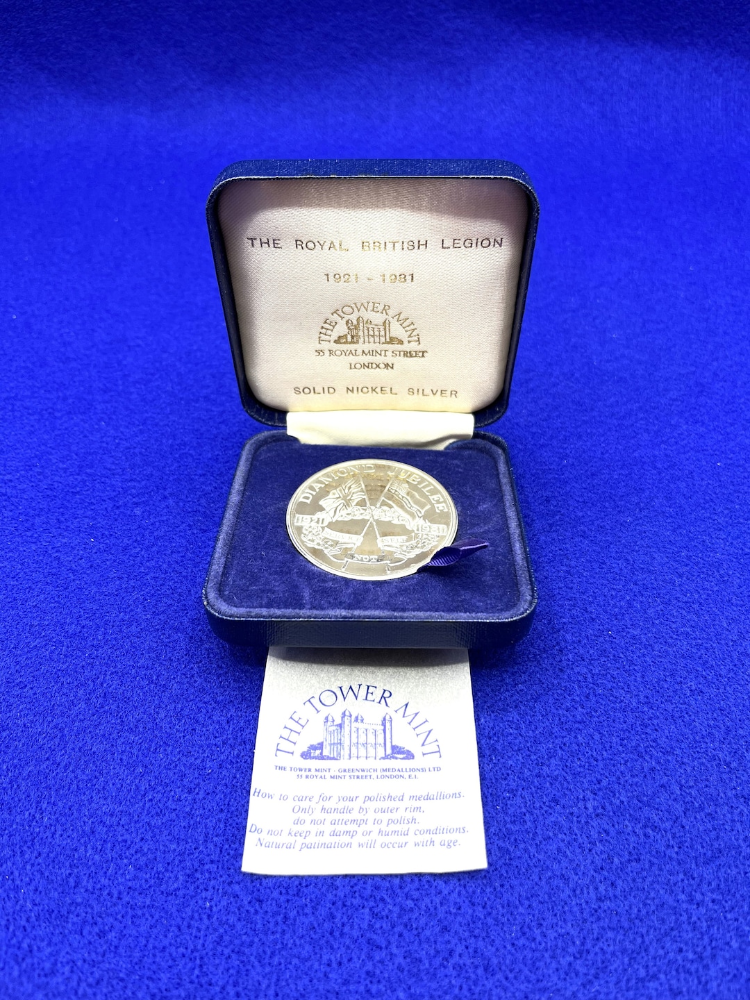 Tower Mint London England Royal British Legion Diamond Jubilee 1921 ...
