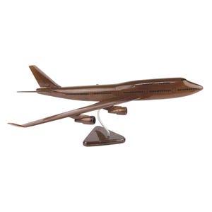 Boeing 747 Model Airplane Solid Mahogany Aircraft 16.5" Long 16 ...