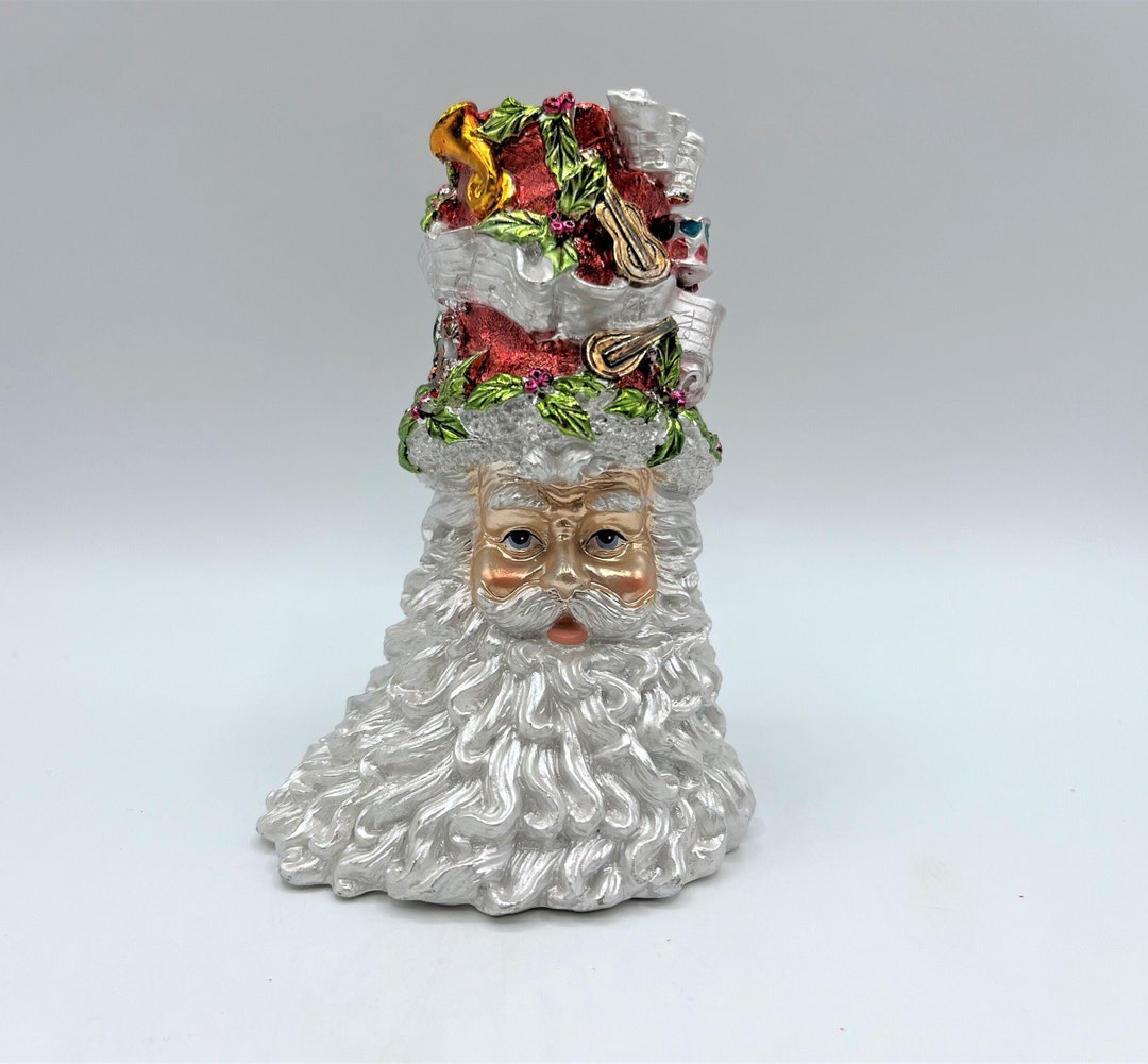 Santa Christmas Taper Candlestick Holder. Highly Detailed - Etsy