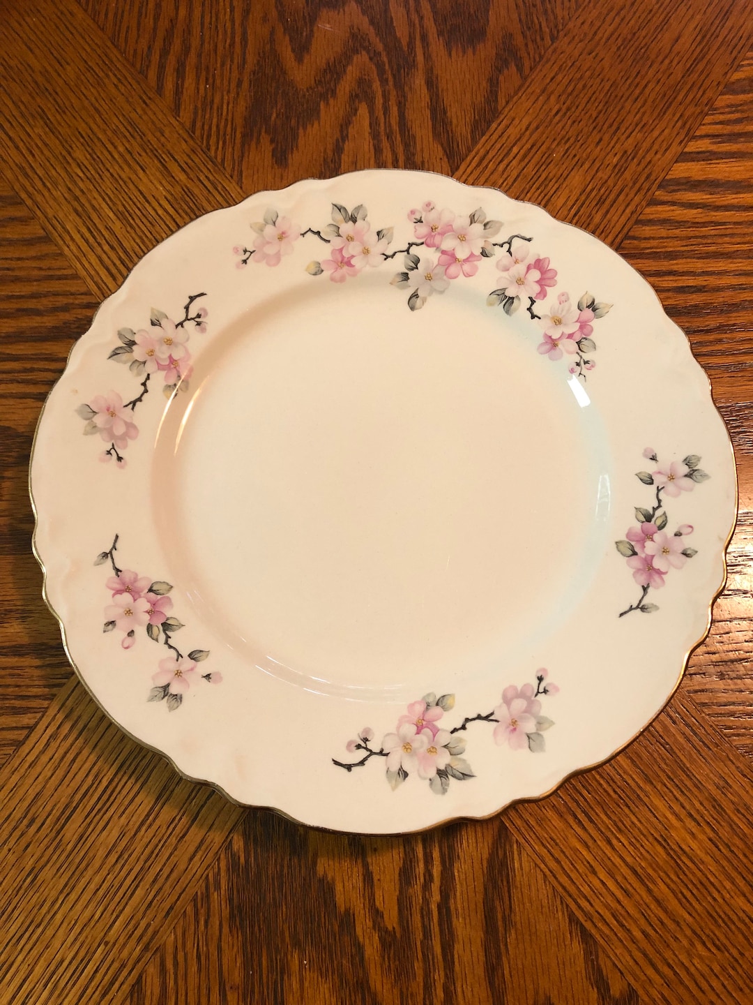 1940's Homer Laughlin China Plate, K 48 N 6, Delicate Apple Blossom ...