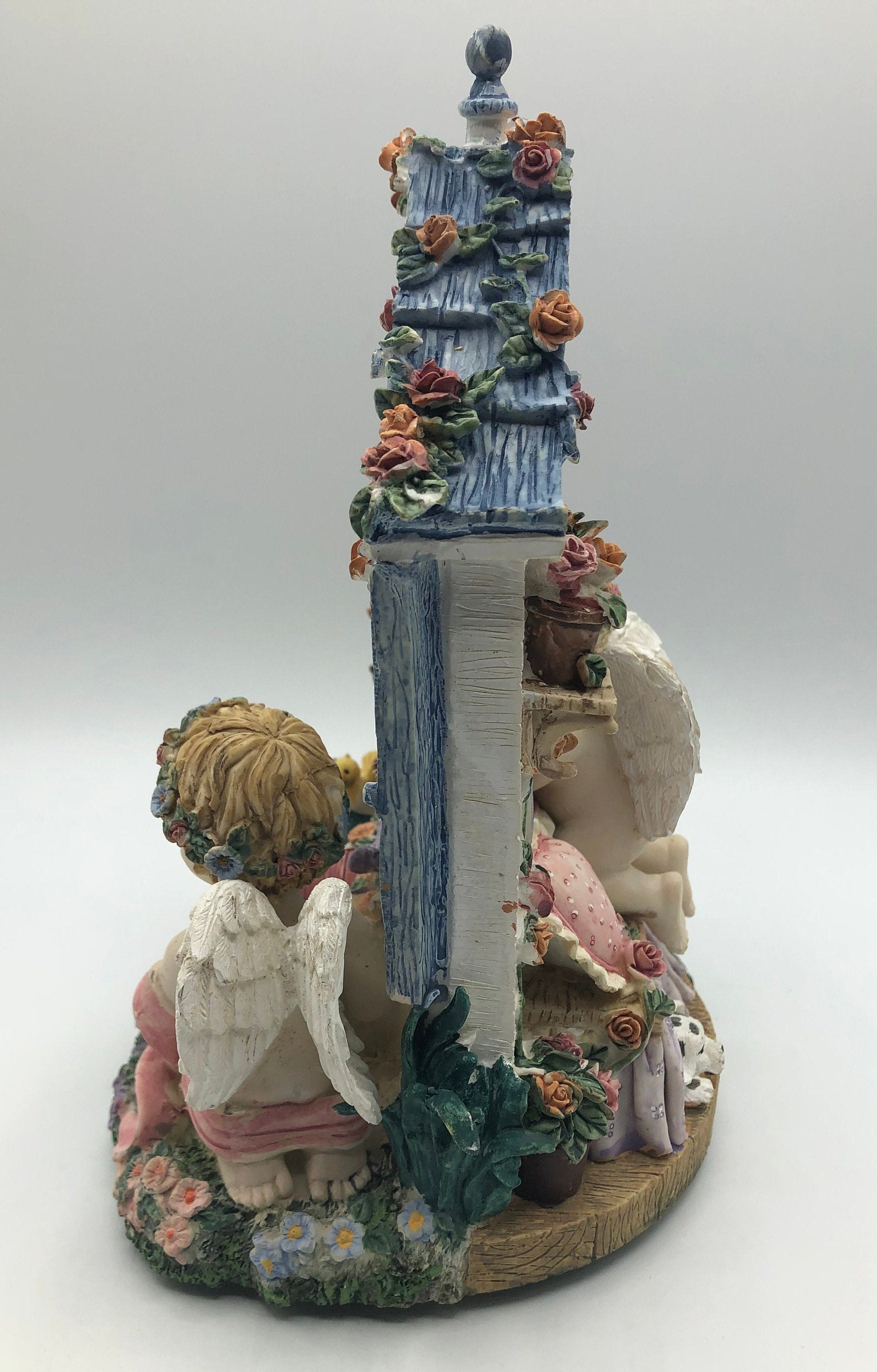 Musical Figurine with Two Cherubs at Window with Sculptured | Etsy