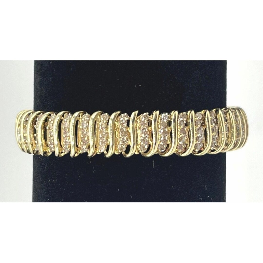 Elegant Vanessa 10K Gold Bracelet With Diamonds & Secure Clasp in ...