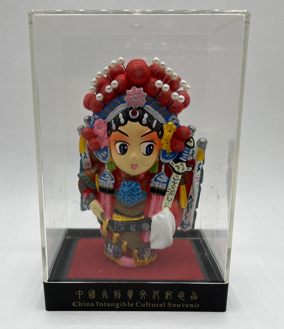 Peking Opera Doll Figurine in Acrylic Case. China Cultural Souvenir. 5. ...