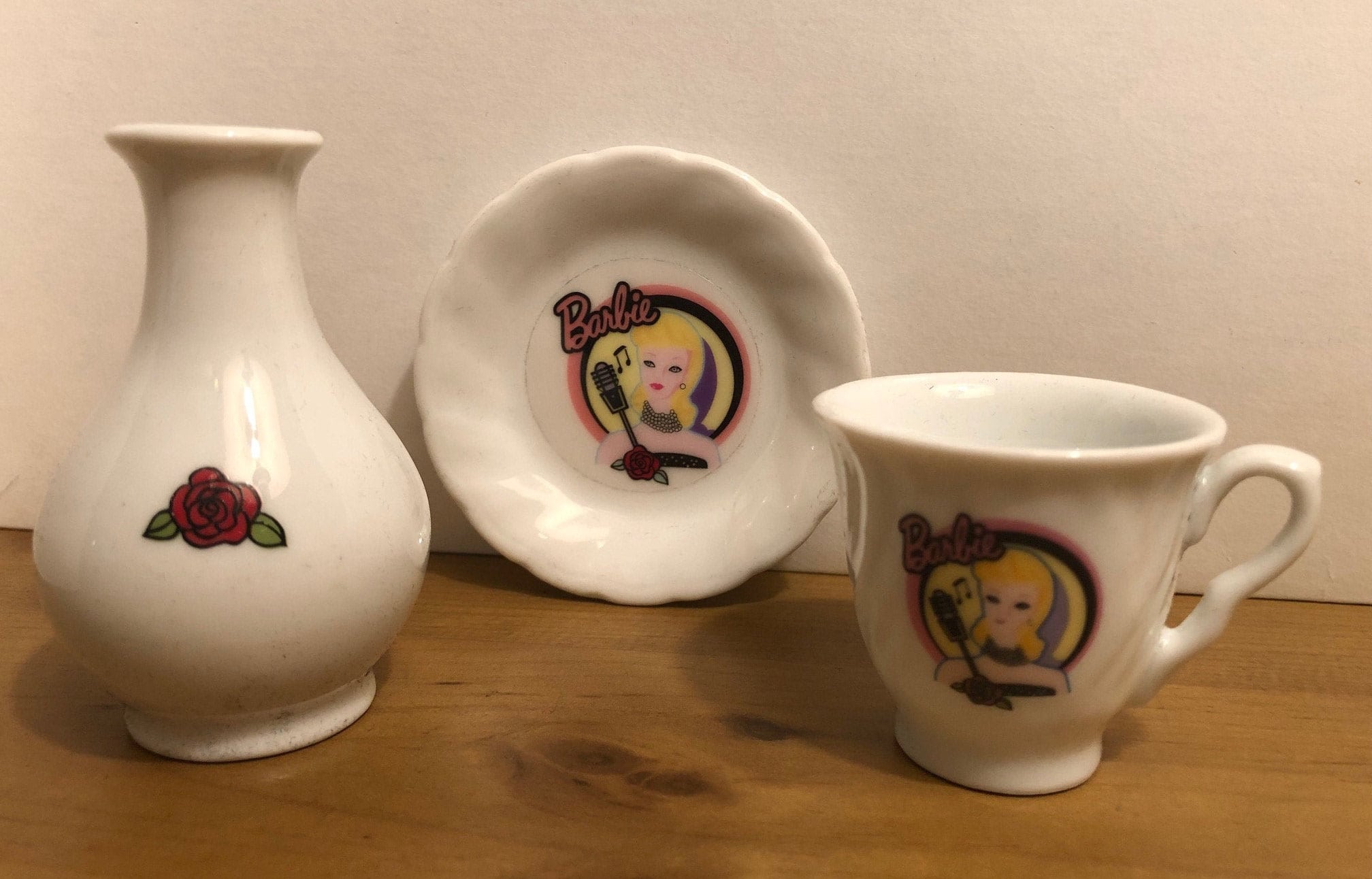 Vintage Barbie Tea Set - Cup, Saucer and Carafe With Retro Barbie Image ...