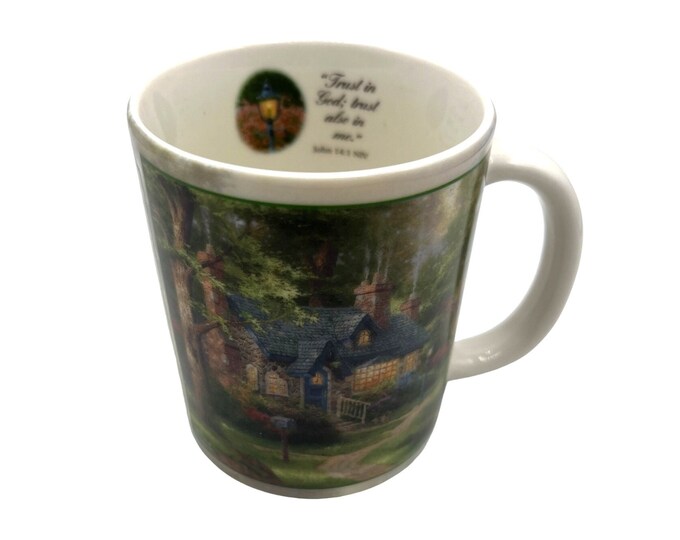 Thomas Kinkade AMCAL Ceramic Mug "do Not Let Your Hearts Be Troubled ...