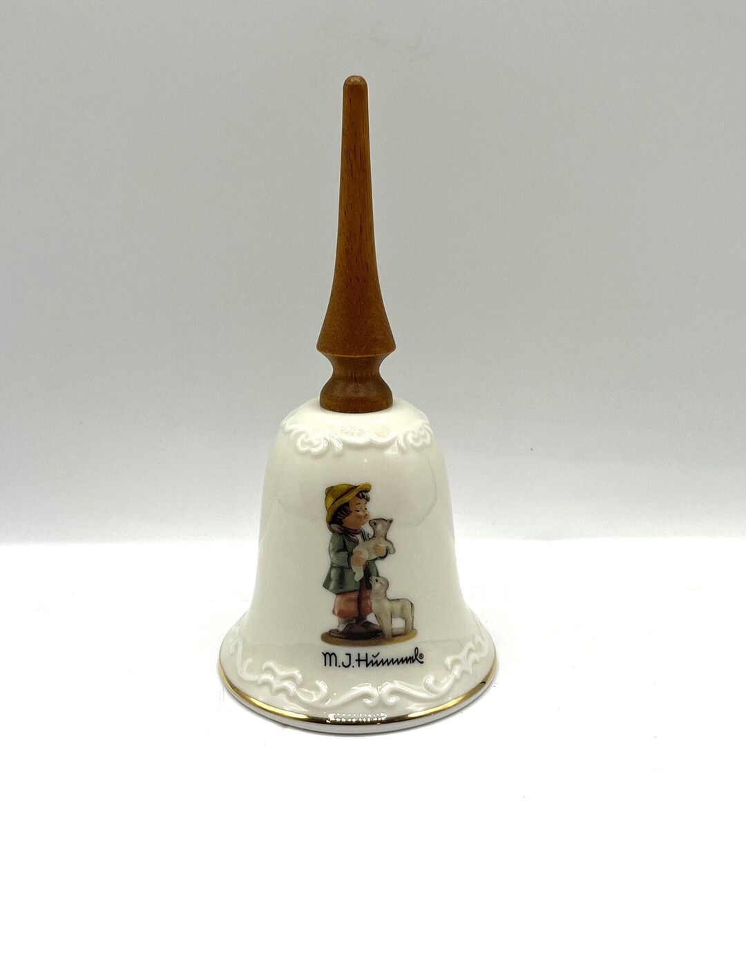 Goebel M.I. Hummel Porcelain Bell With Wooden Handle Shepherd's Boy ...