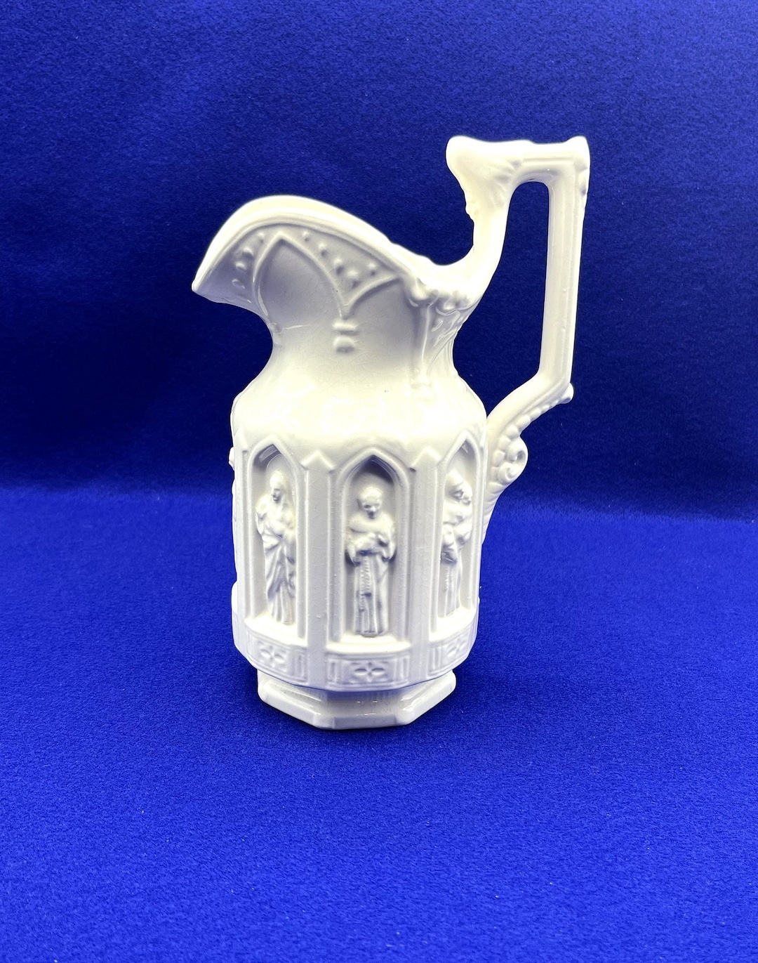 Mid Century 7 Saints White Pitcher - Images of Saints, Jesus and Face ...