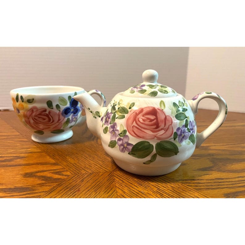 Vintage Mariam's Garden Ceramic Tea for One Set With Hand-painted ...