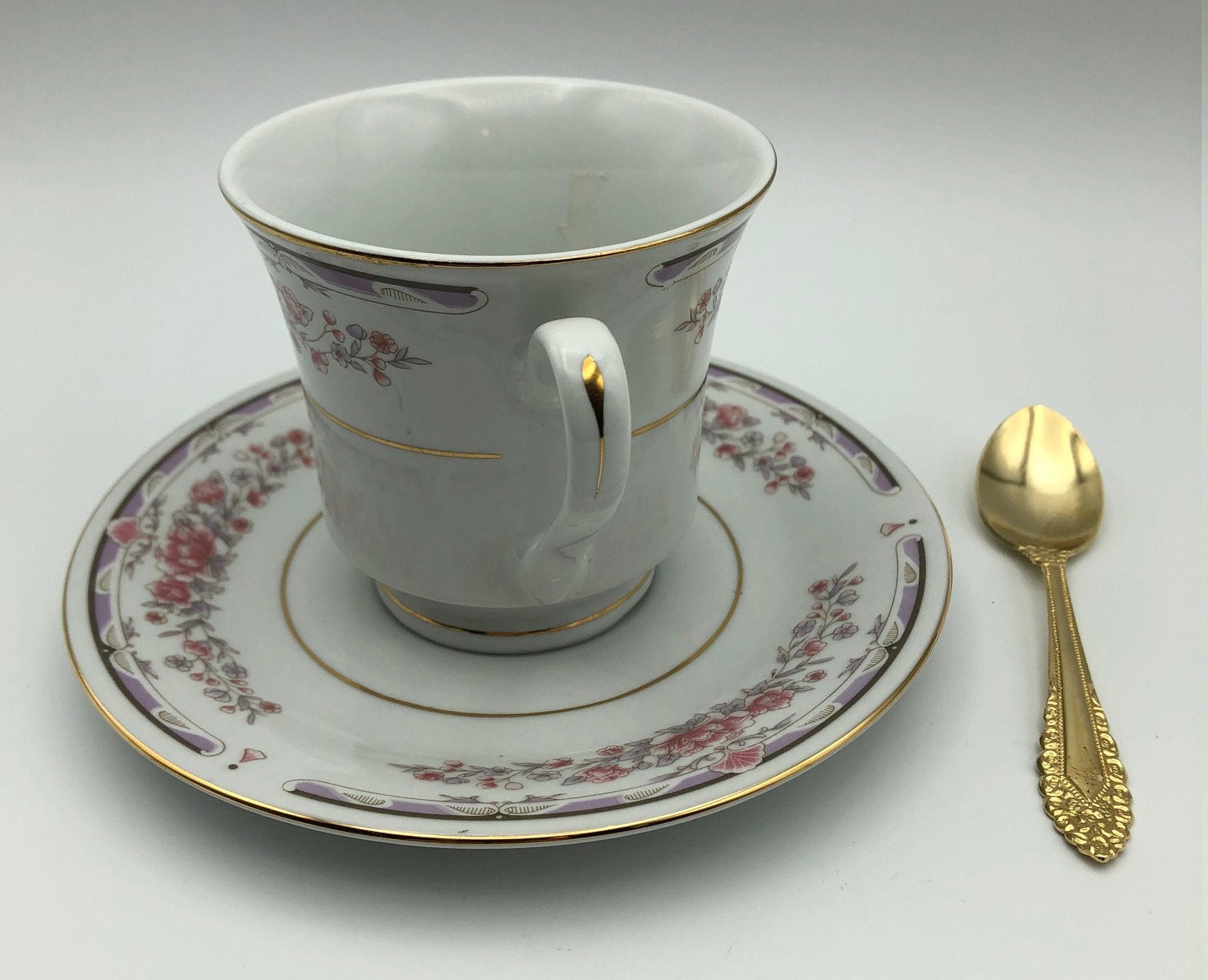 Vintage Truly Tasteful Fine China Footed Cup and Saucer with | Etsy