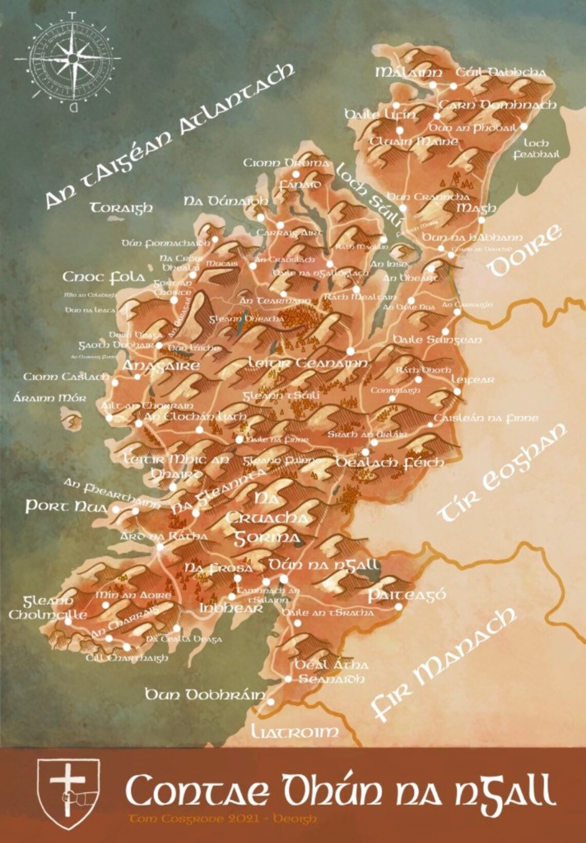 A3 Map of County Donegal - Etsy