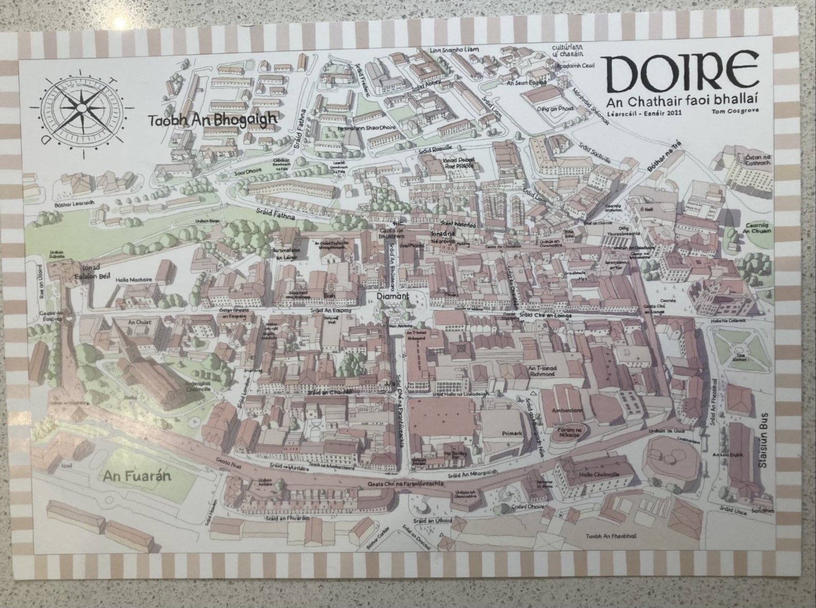 A3/A2 - Map of Derry - as Gaeilge - Etsy