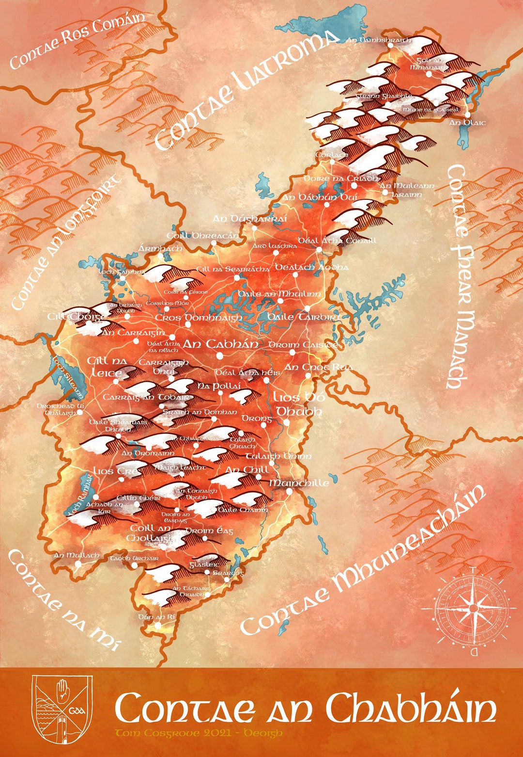 A3 - Map of County Cavan - Etsy