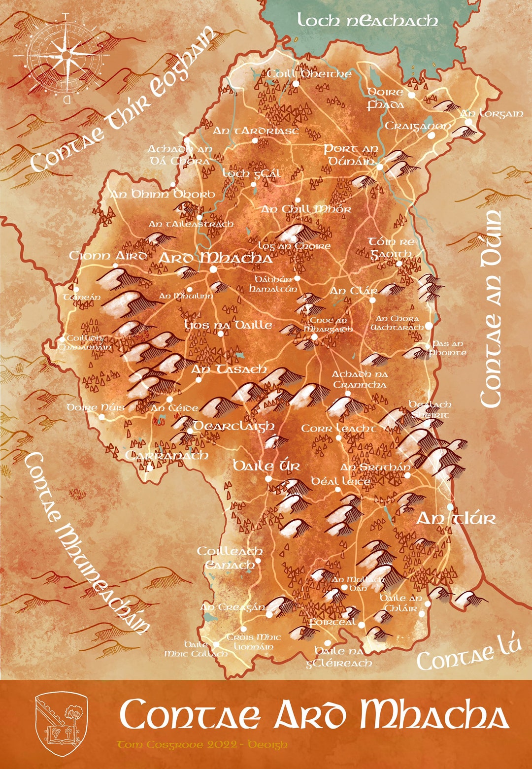 A3 - Map of County Armagh - Etsy