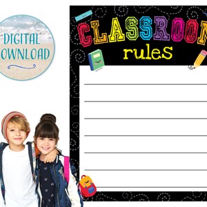 Classroom Rules Poster: Back to School Sign (digital Download) - Etsy