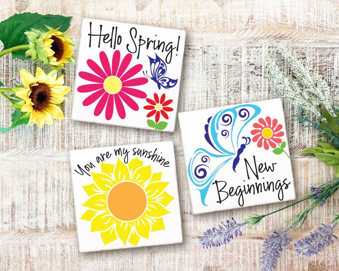 Spring Flowers Decor New Beginnings Sign Hello Spring Sign You Are My ...