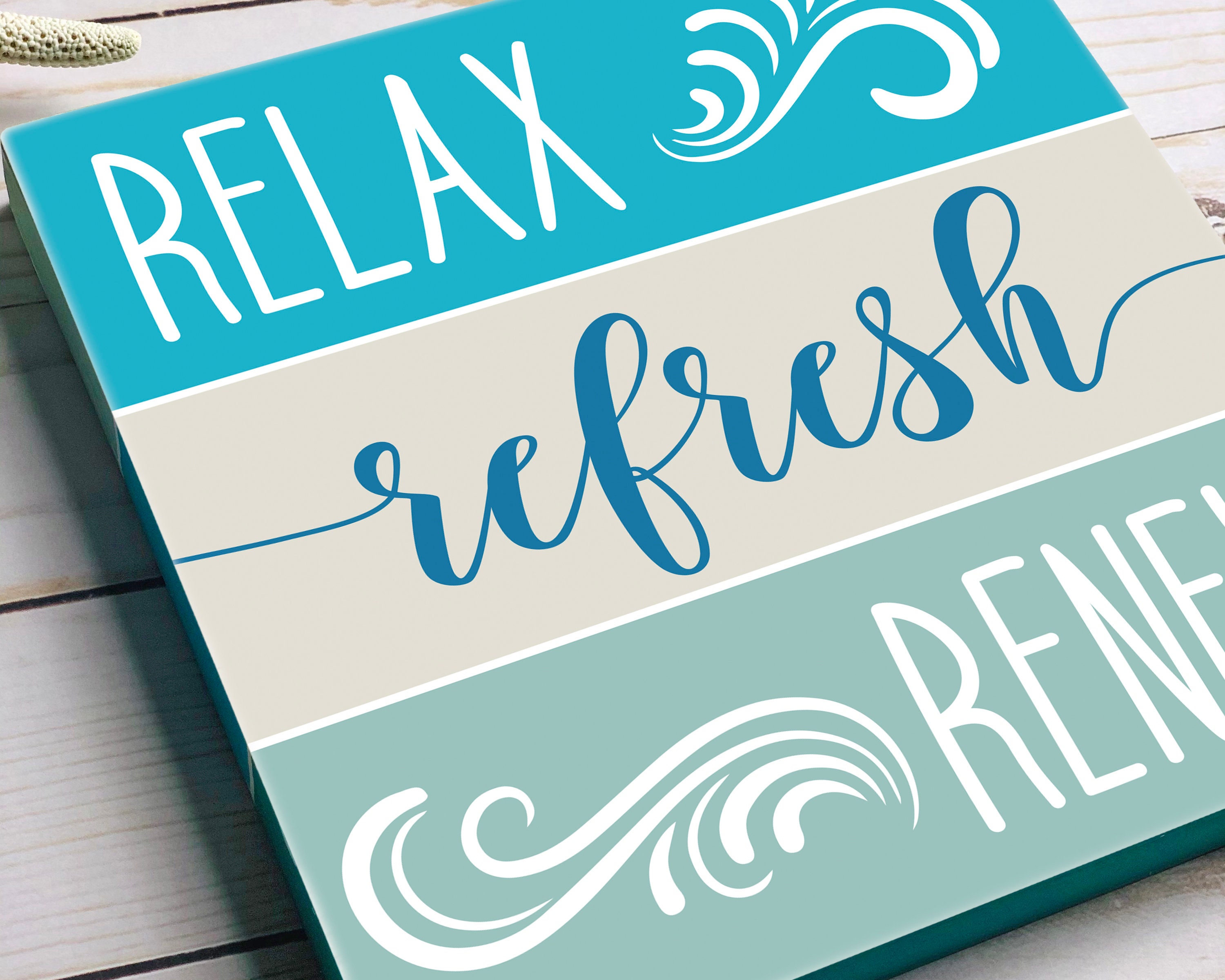 Relax Refresh Renew Sign Coastal Room Beachy Sign Bedroom - Etsy