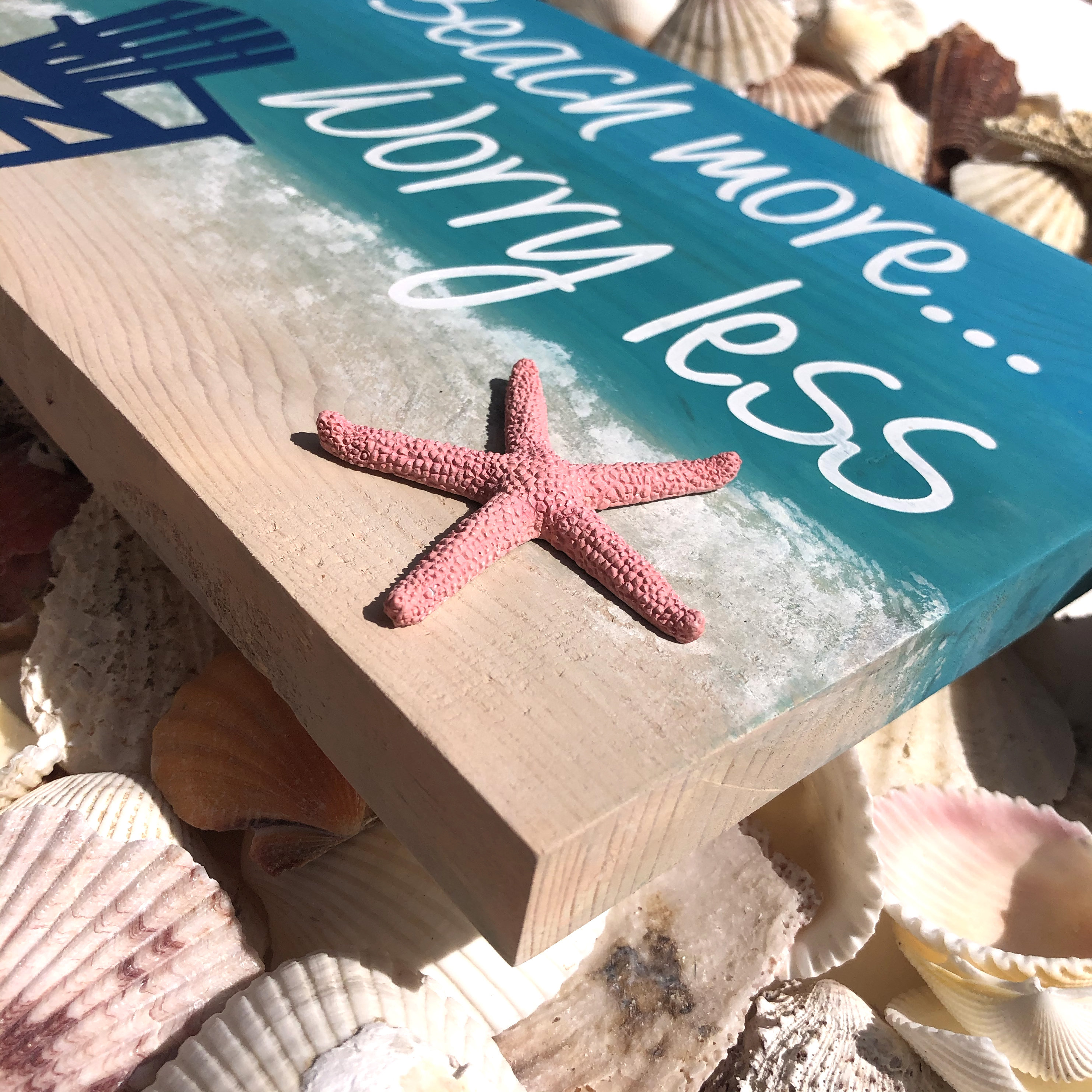 Beach More Worry Less Sign Beachy Decor Adirondack Sign | Etsy