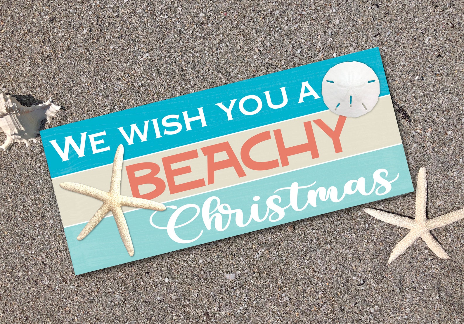 Beachy Christmas Sign We Wish You A Beachy Christmas Sign | Etsy