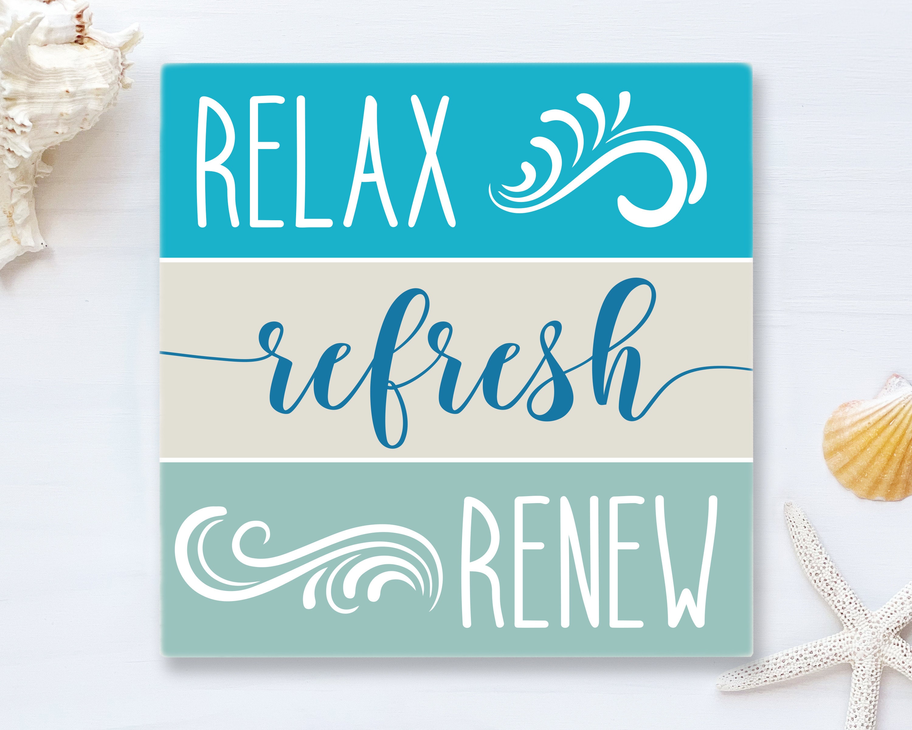 Relax Refresh Renew Sign Coastal Room Beachy Sign Bedroom - Etsy