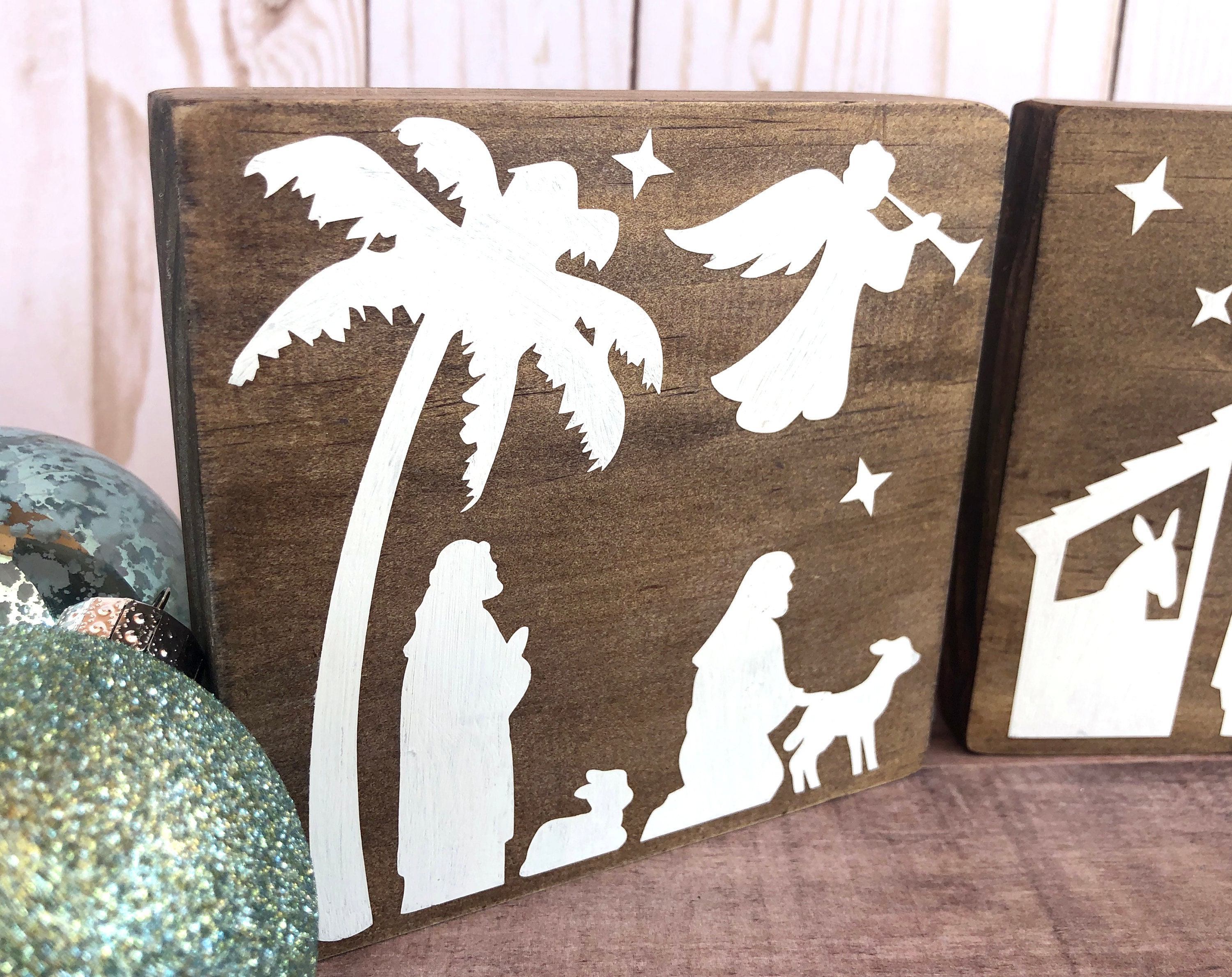 Christmas Nativity Signs Christmas Manger Silhouettes Holiday | Etsy