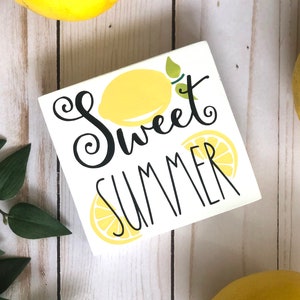 Mini Lemon Themed Wood Signs: Sweet Summer Kitchen Decor, Summer Quotes ...
