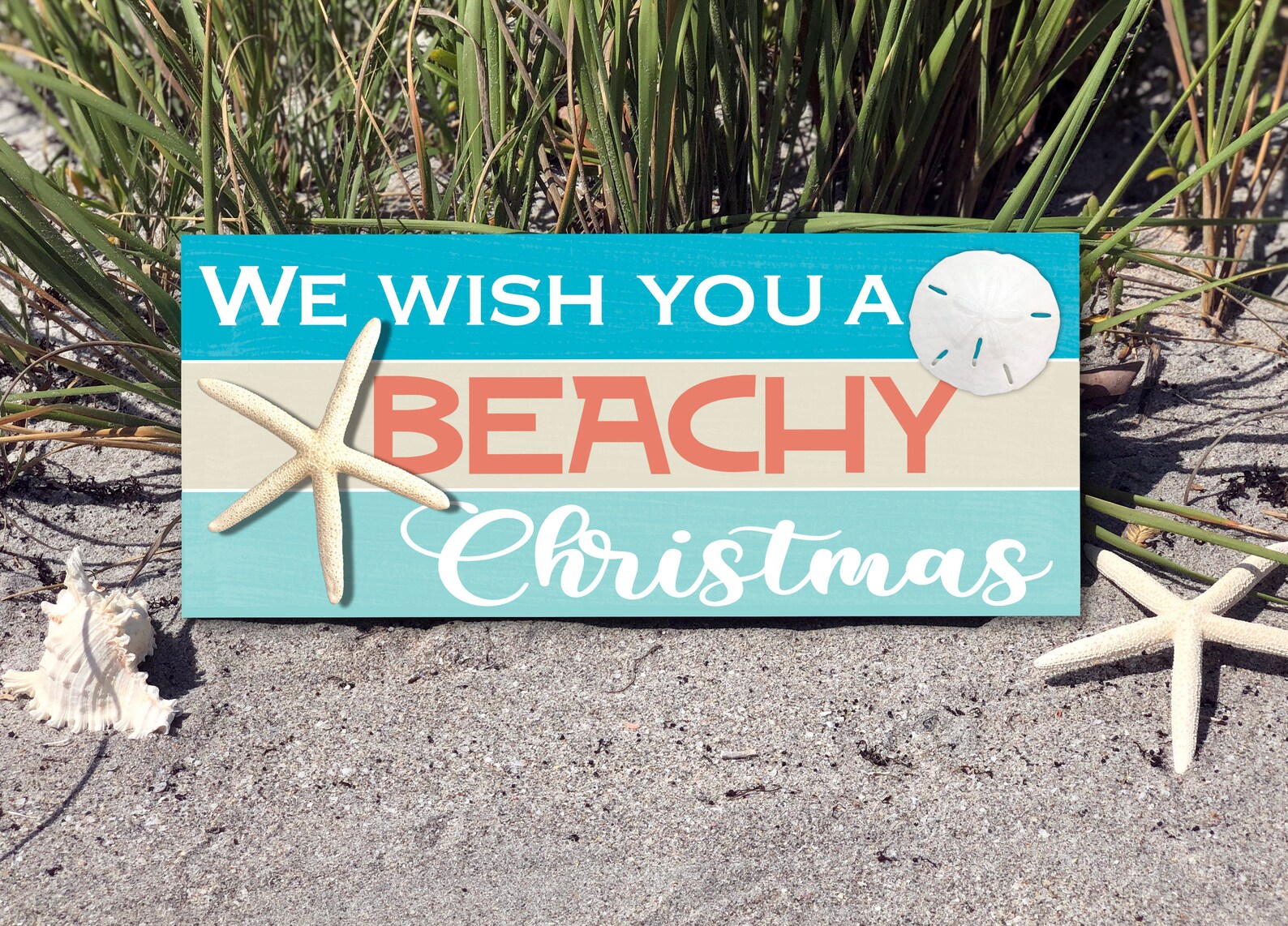 Beachy Christmas Sign We Wish You A Beachy Christmas Sign | Etsy